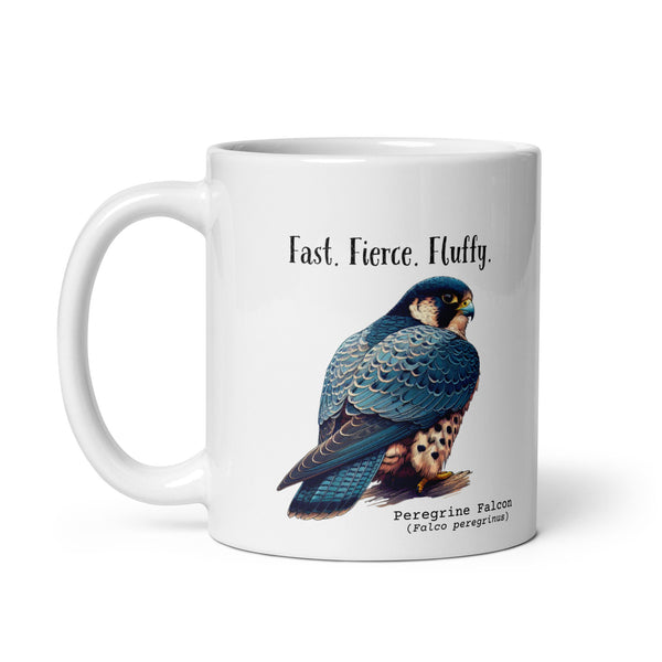 Fast Fierce Fluffy Peregrine Falcon Mug | Raptor Gift | Bird Fluff ...