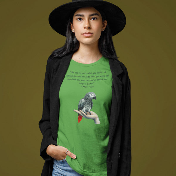 Kind of Woman Who Keeps A Parrot (African Grey) Women's Relaxed Bird T ...