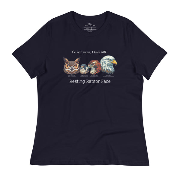 Resting Raptor Face Women's Relaxed Bird T-Shirt - Bird Fluff | Apparel ...