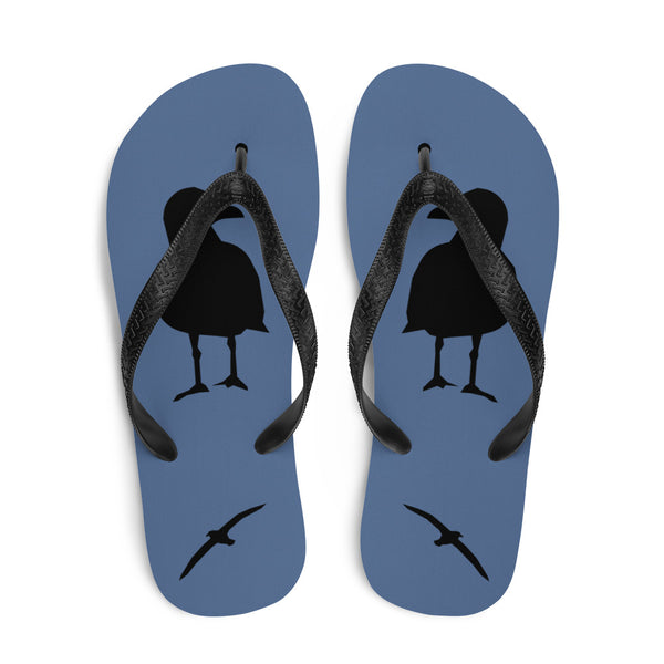 Gull Silhouette Flip-Flops | Gull Beach Sandals | Bird Fluff - Bird ...